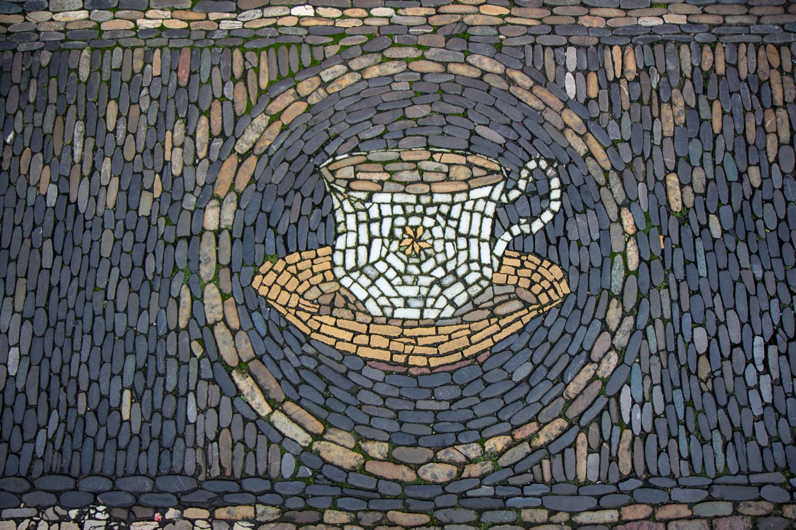 The mosaics and canals of Freiburg's streets, Germany