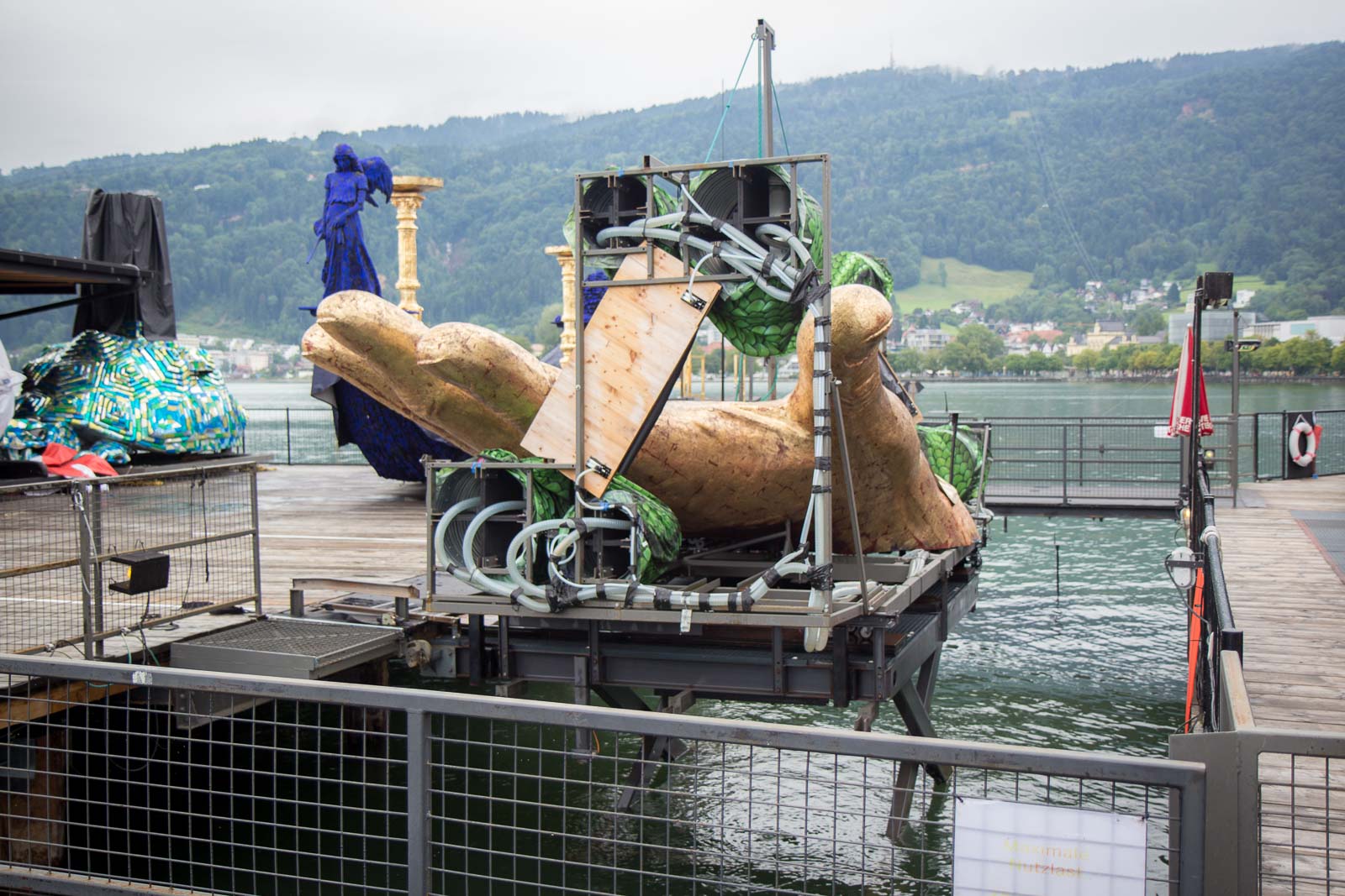 Behind the scenes of the lake stage, Bregenz Festival, Austria