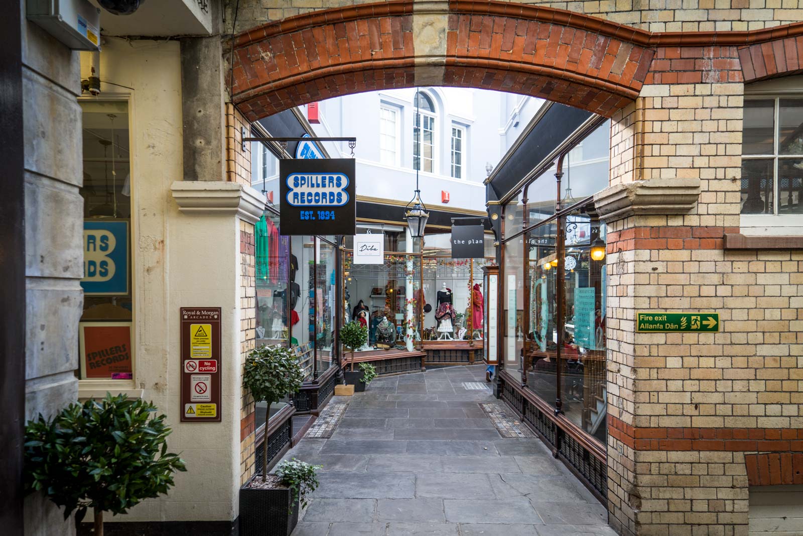 The shopping arcades in Cardiff, Wales