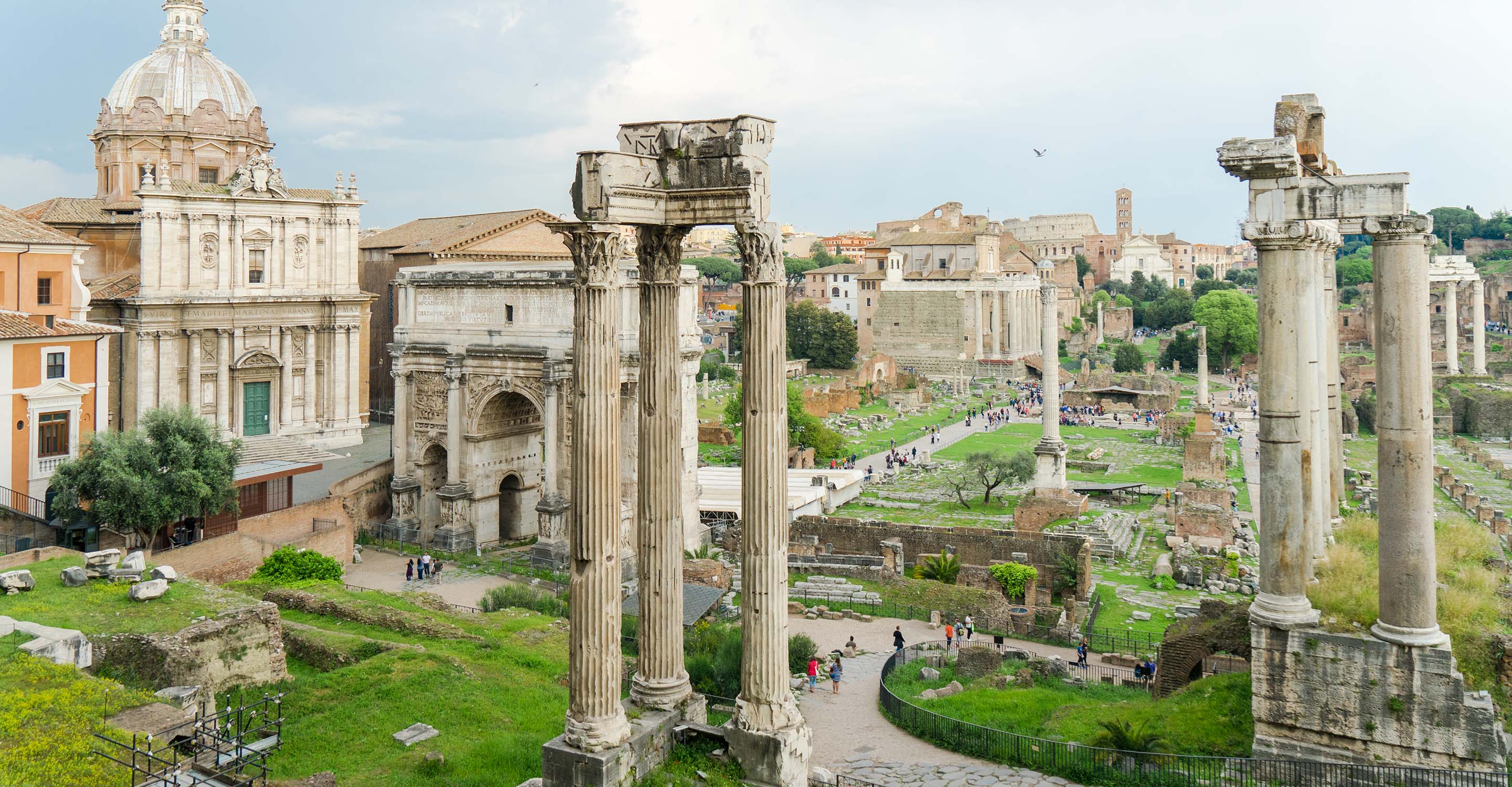 The Roman Forum and Palatine Hill in Rome, Italy
